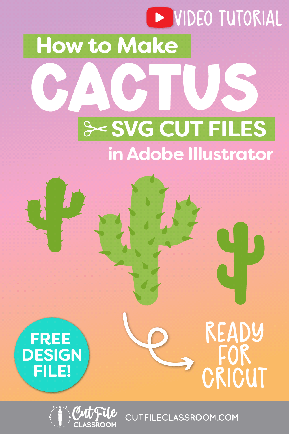 VIDEO: How to Draw a Cactus SVG in Illustrator for Cricut
